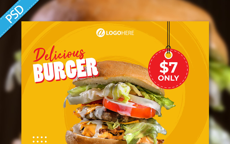 Delicious Burger Post Template #225509 - TemplateMonster