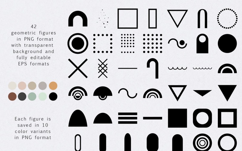 100 shapes Abstract Simple geometry Icon Set