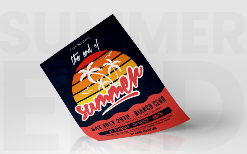 The End Of Summer Flyer Template #225845 - TemplateMonster