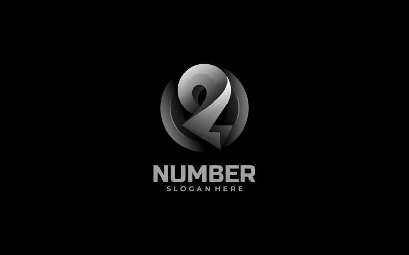 Number 2 Gradient Logo Style #226214 - TemplateMonster