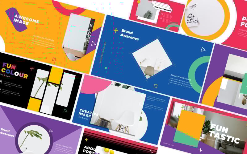 Modelo de Powerpoint Criativo Funtastic - TemplateMonster