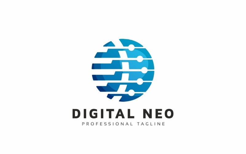 Digital Global Neo Logo Template #226703 - TemplateMonster