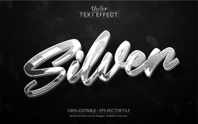 Silver - Editable Text Effect, Metallic And Silver Text Style, Graphics ...