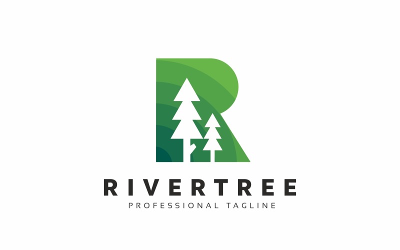 R Letter Tree Logo Template #227633 - TemplateMonster