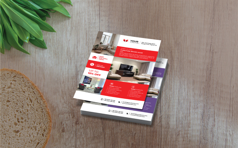 Folheto de Móveis para Casa e Interior - TemplateMonster