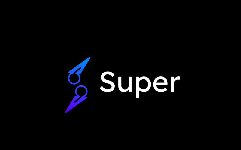 S Super Tech Logo mit Farbverlauf #227985 - TemplateMonster