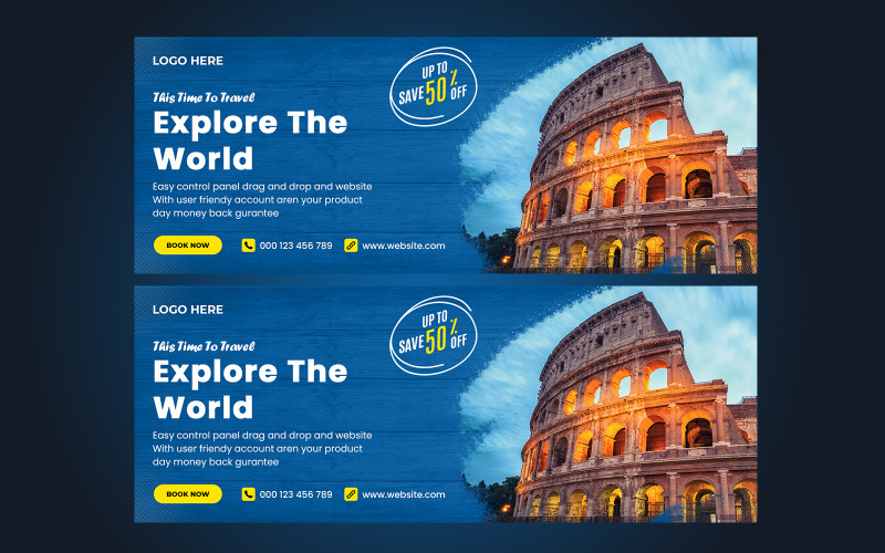 Travel Facebook Cove Design Template - TemplateMonster