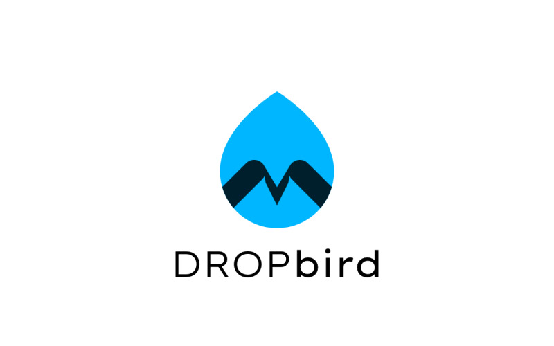 Blue Drop Bird Dual Meaning Logo #228469 - TemplateMonster
