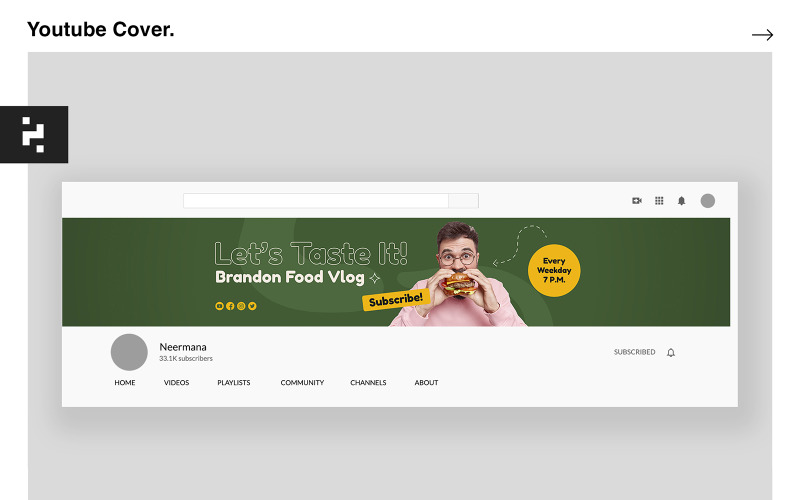Food Vlog Youtube Cover Template #228559 - TemplateMonster