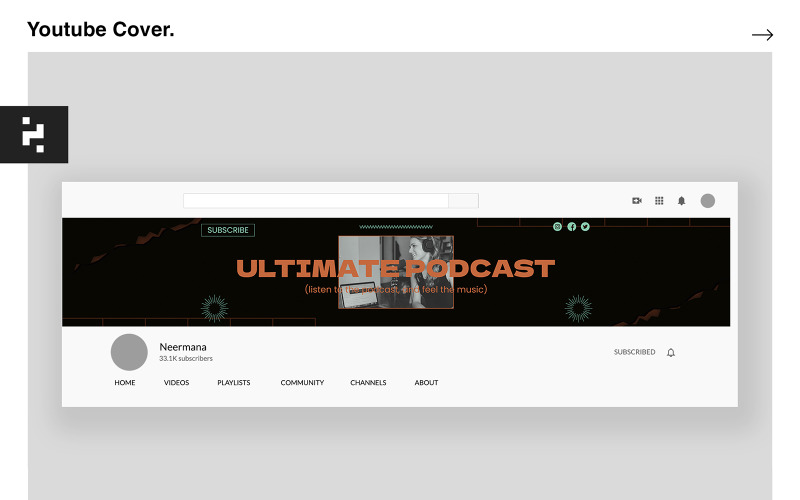 Podcast Youtube Cover Template #228629 - TemplateMonster