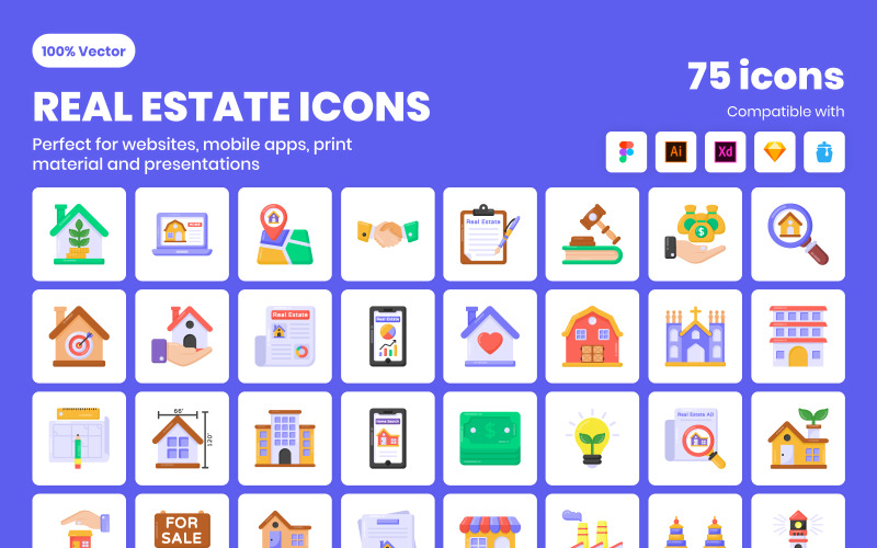 75 Real Estate vectors Icons #229055 - TemplateMonster