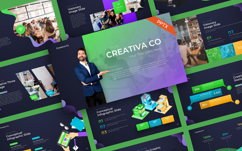 Creativa többcélú PowerPoint sablon #229124 - TemplateMonster