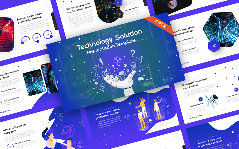 Techno Technology Solution Szablony prezentacji PowerPoint