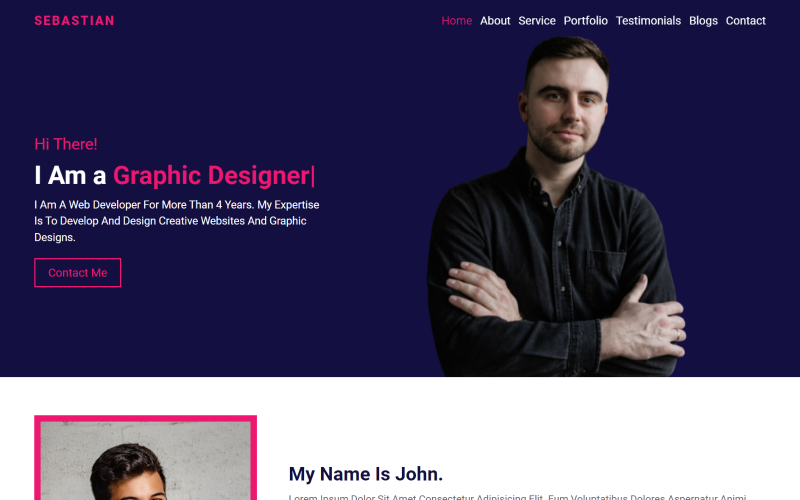 Lorenzo - Personal Portfolio HTML React Landing Page Website Template
