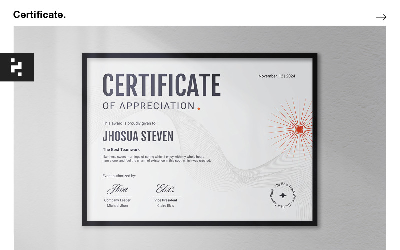 Minimalist Style - Certificate Template - TemplateMonster