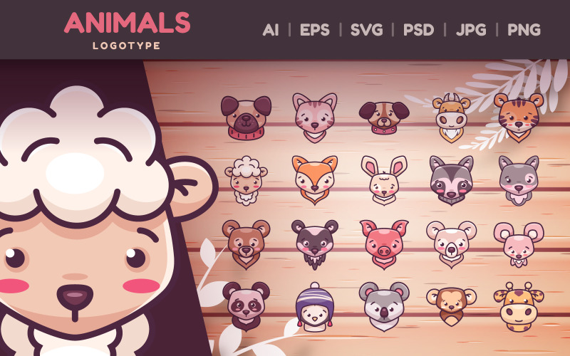 Cartoon Character Animal Fox - Logotype, Logo Template Graphics