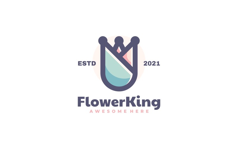 Flower King Simple Logo Style #229979 - TemplateMonster