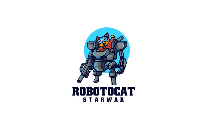 Robot Cat Cartoon Logo Style #229989 - TemplateMonster
