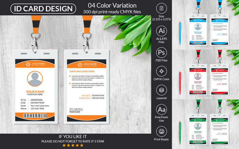 Corporate ID Card Design For Company - TemplateMonster