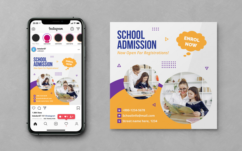 School Education Social Media Instagram Post