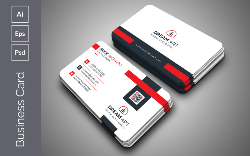 Corporate Line Business Card Template - TemplateMonster