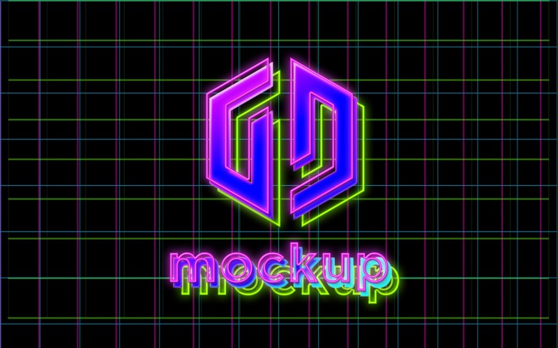 Retro Neon Logo Mockup Effects #230852 - TemplateMonster