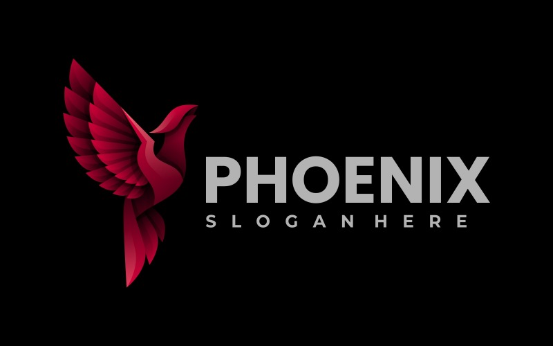 Red Phoenix Gradient Logo #231362 - TemplateMonster