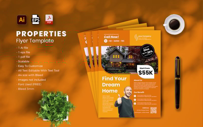 Properties flyer Template vol-04 #231575 - TemplateMonster