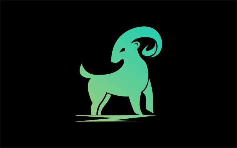 Modern goat logo template #231624 - TemplateMonster