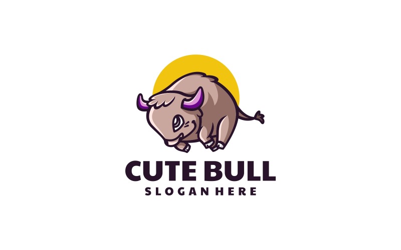 Lindo toro simple mascota logo #231742 - TemplateMonster