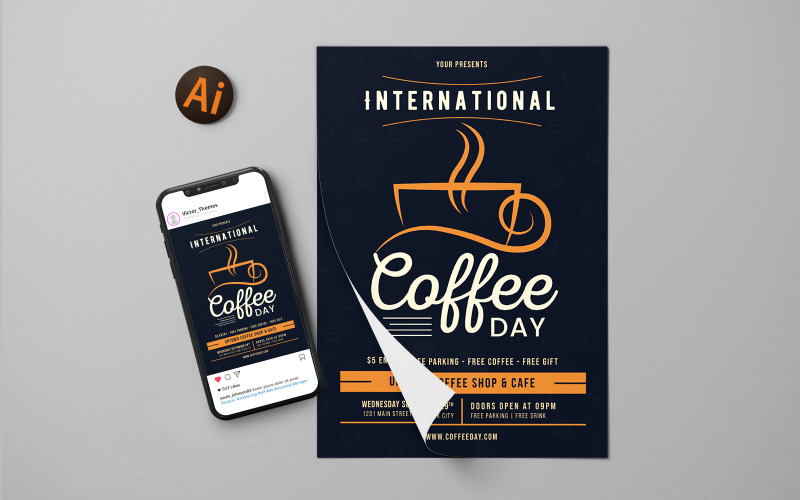 International Coffee Day Flyer Template - TemplateMonster