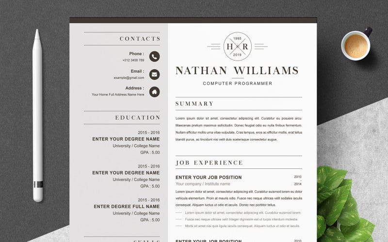 Nathan / Modern Resume Template #232014 - TemplateMonster