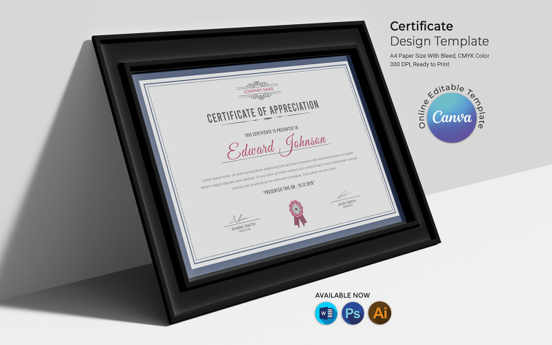 Corporate Multipurpose Modern Canva Certificate Template