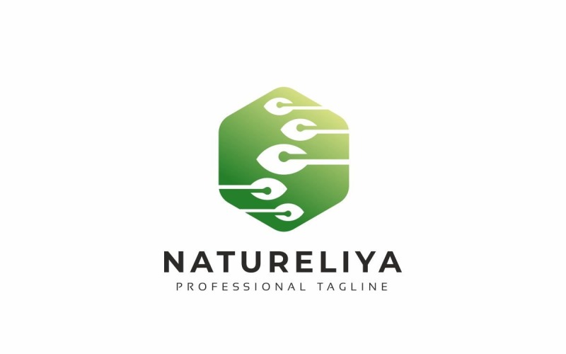 Nature Hexagon Tech Logo Template #232297 - TemplateMonster