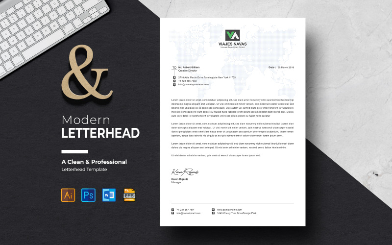 MS Word Corporate Letterheads #232386 - TemplateMonster