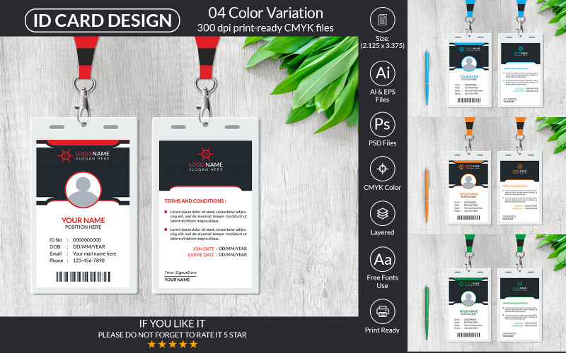 Corporate ID Card For Company And Business - TemplateMonster