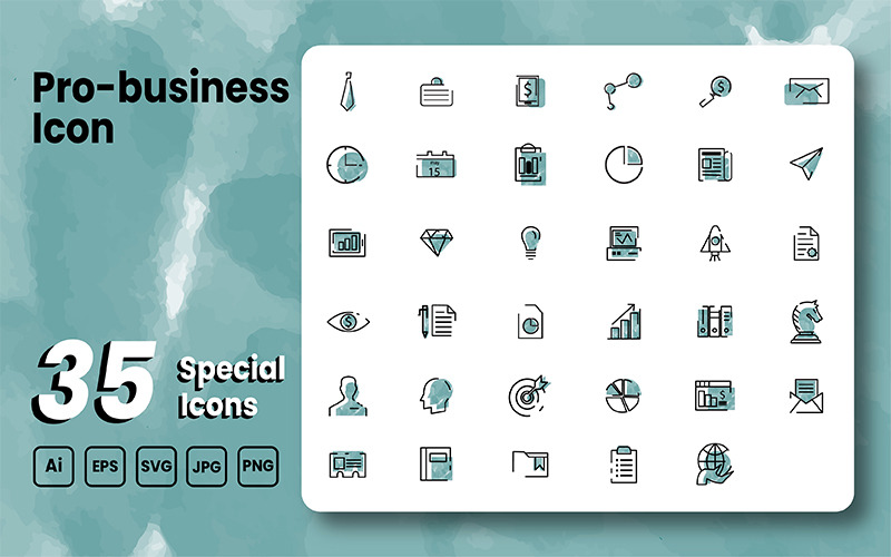 Conjunto de iconos Pro-Business - 35 iconos especiales