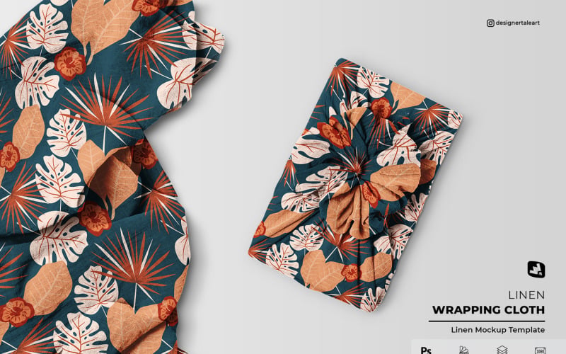 Linen Wrapping Cloth Mockup #232560 - TemplateMonster