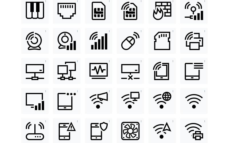Computer-Teile-Elektronik-Icon-Paket - TemplateMonster