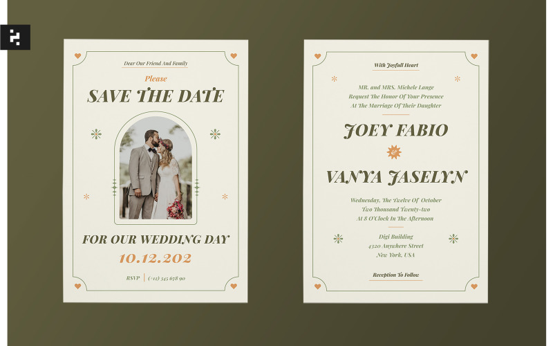 Soft Wedding Invitation Template #232832 - TemplateMonster