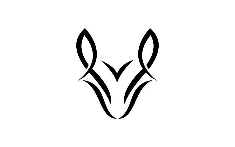 Wolf line flat logo template #233405 - TemplateMonster