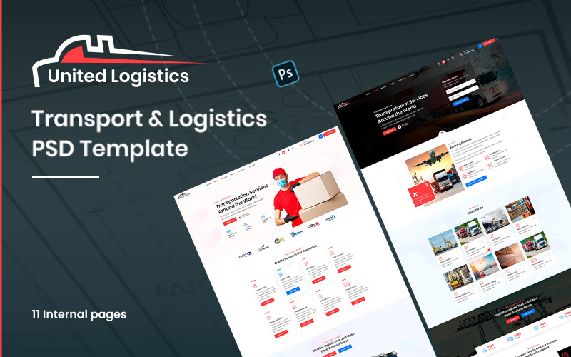 United – Logistics PSD Template #233795 - TemplateMonster