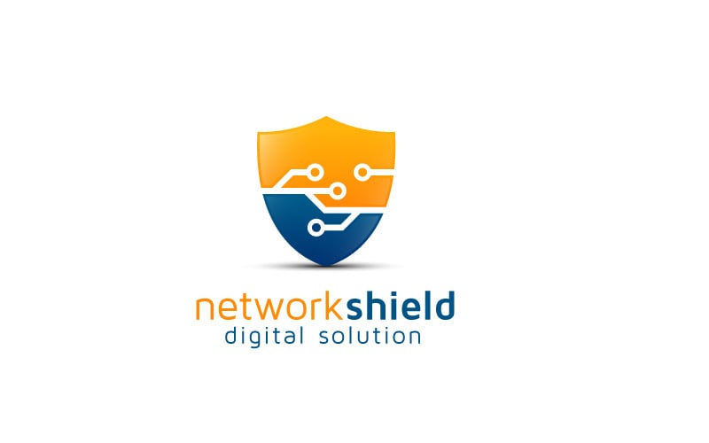 Digital Shield Logo Design Template #233940 - TemplateMonster