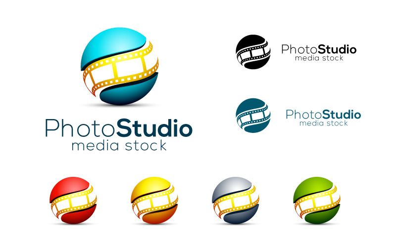 Photo Reel Studio Logo Design Template - TemplateMonster