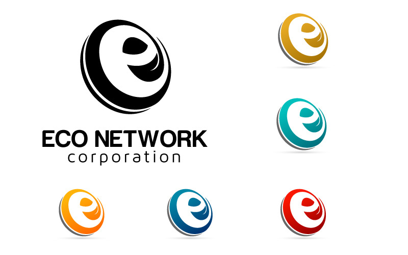 Eco-Network-E-Letter-Logo-Design #234021 - TemplateMonster