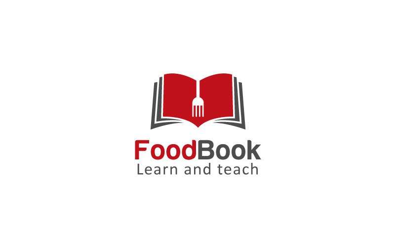 Modèle de conception de logo de livre de cuisine de recette
