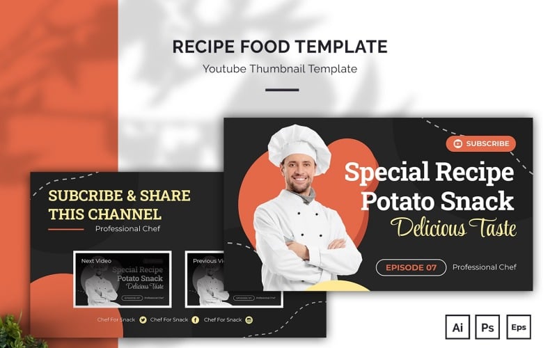 Food Recipes Youtube Thumbnail Template - TemplateMonster