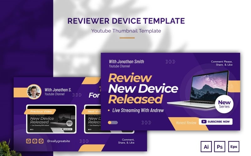 Reviewer Device Youtube Thumbnail #234309 - TemplateMonster