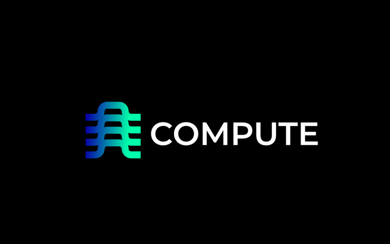 Data Bold Gradient Flow Line Logo #234429 - TemplateMonster