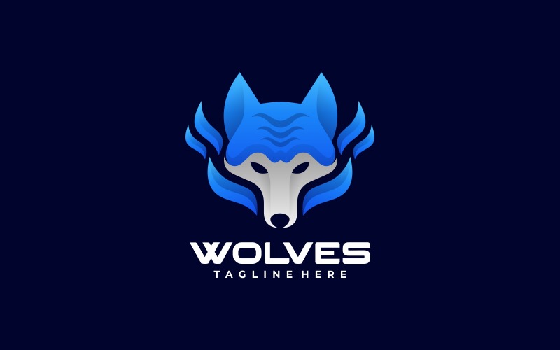 Wolves Gradient Logo Design #234715 - TemplateMonster